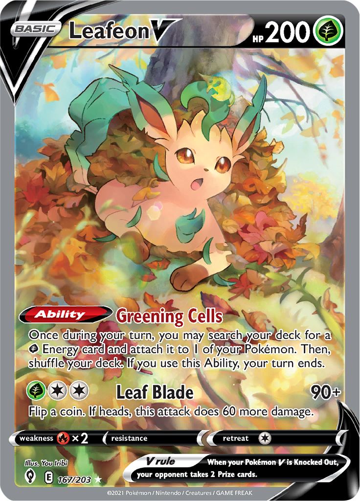 Serebii Pok mon Card Database Evolving Skies 167 Leafeon V Serebii Pok mon Card Database Evolving Skies 167 Leafeon V