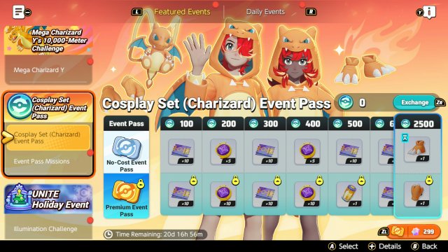 Cosplay Set (Charizard) Event Pass - Event - Pokémon Unite